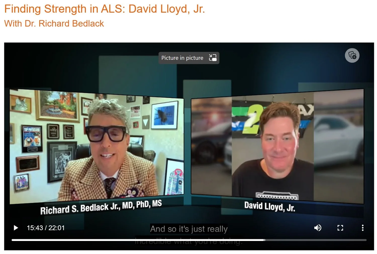 RFALS Video Page — Racing for ALS