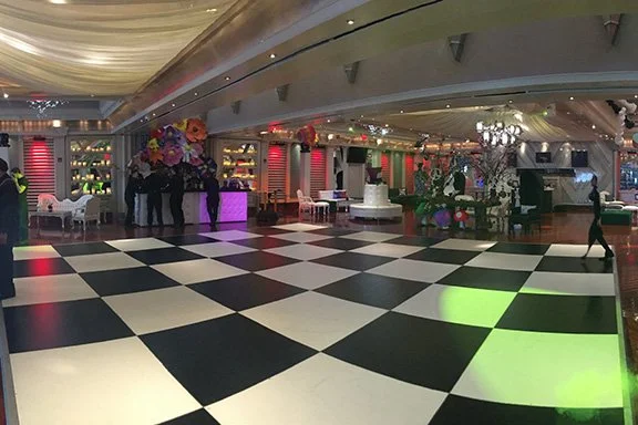 White & Birch Checkered Dance Floor — Decco