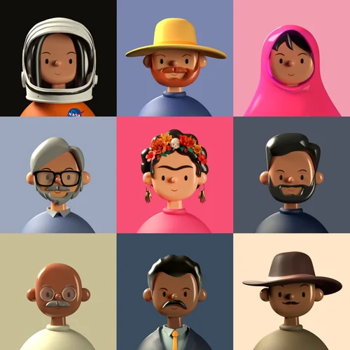 Toy Faces 3D Avatar Library | 3D Illustrations — Amrit Pal Singh ...