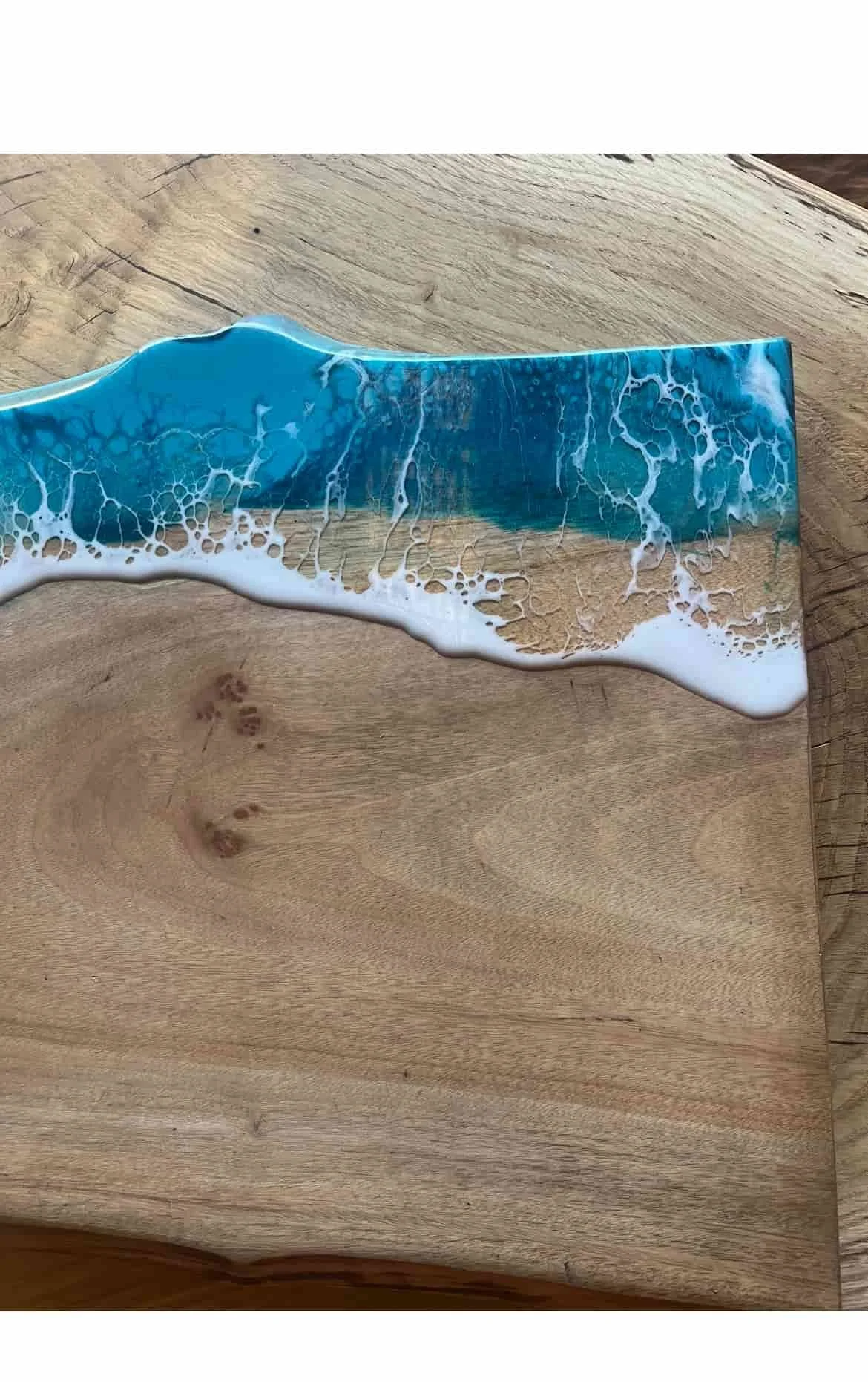 Resin Ocean Inspired Live Edge Serving Board SEZ02 — The Wood Project