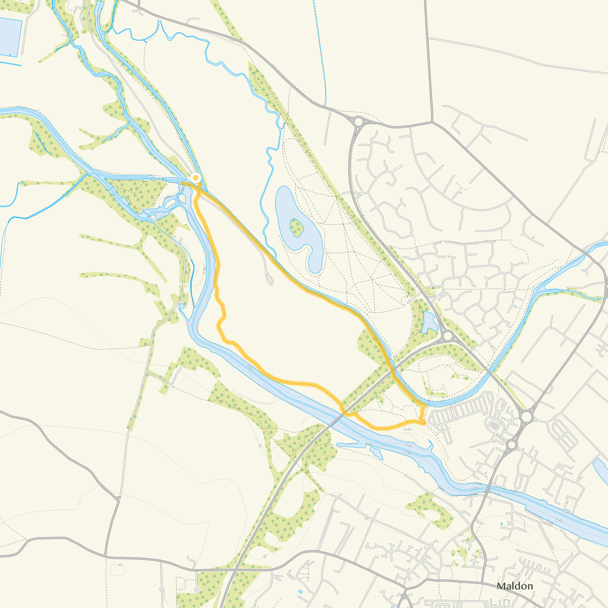 Beeleigh Falls and River Blackwater Route Map — Local Walks
