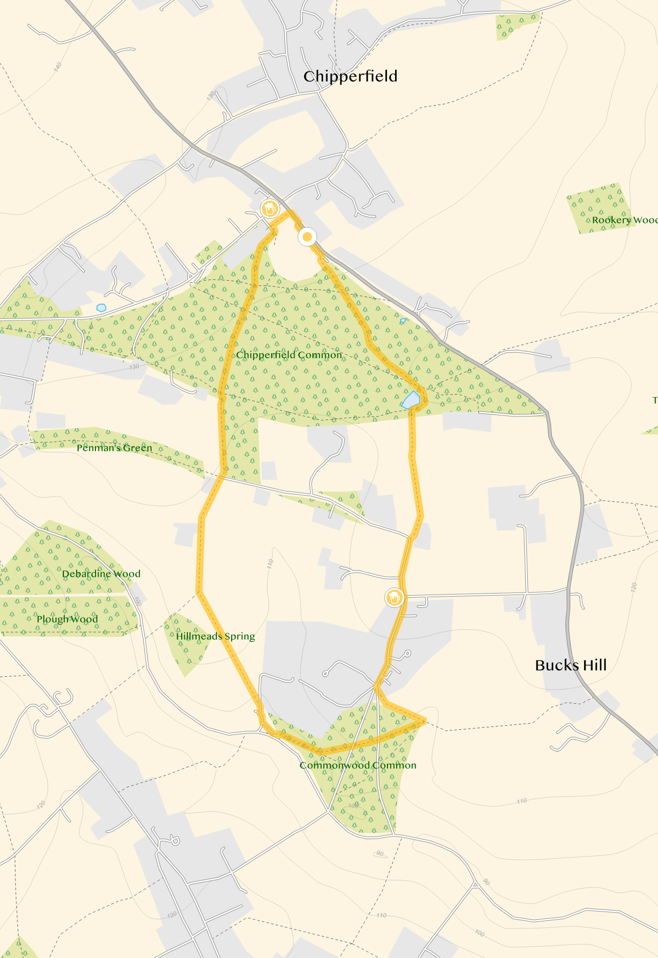 Chipperfield Common Walk and Map — Local Walks