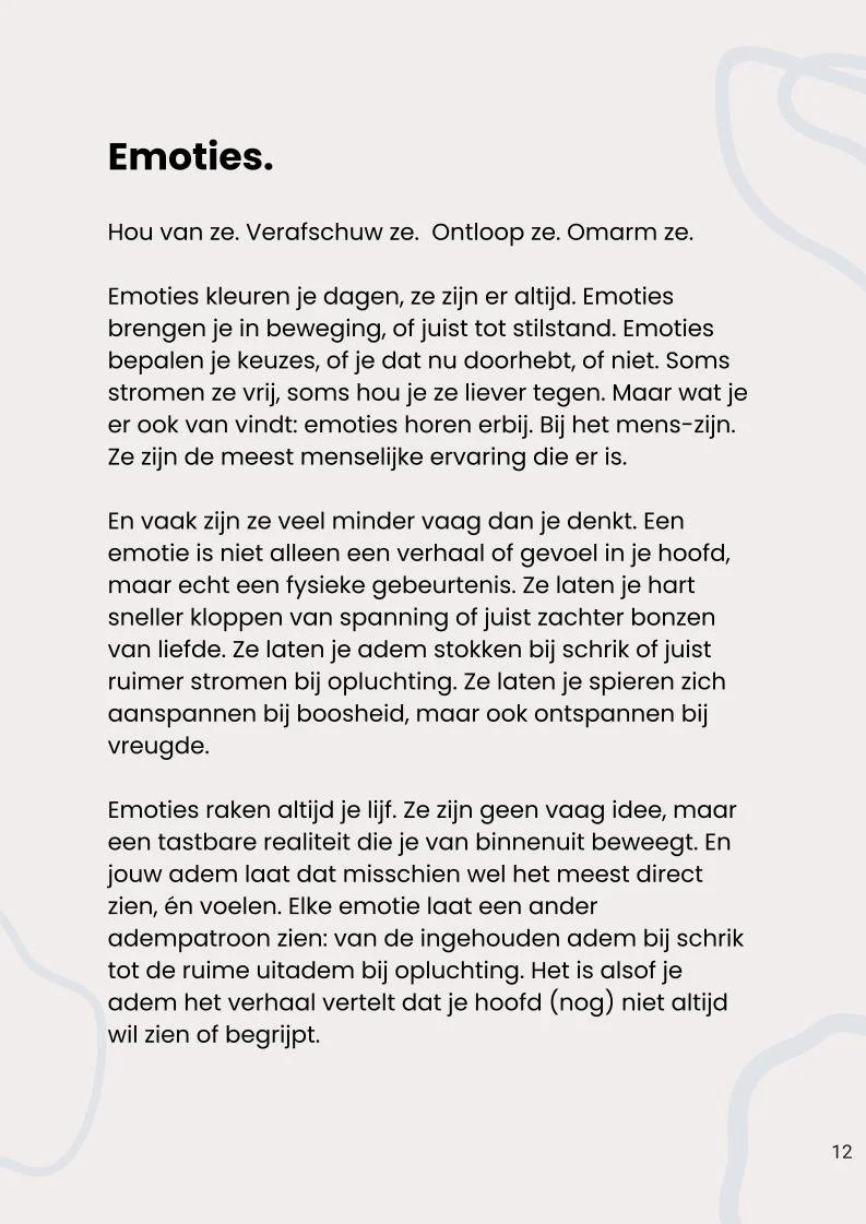 Handboek Adem & Emoties – leer voelen, loslaten & verzachten