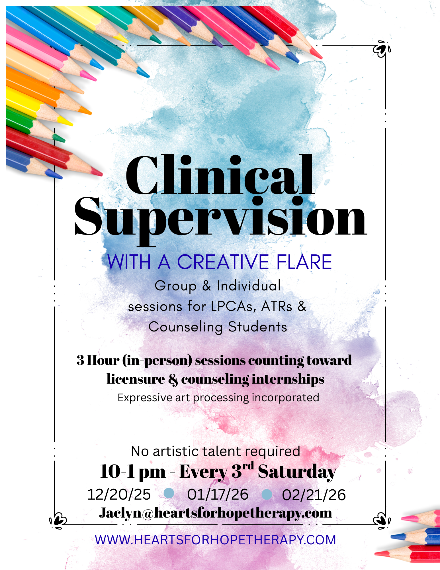 Clinical Supervision Group with a Creative Flare (for LPCA or ATRP): 1 ...