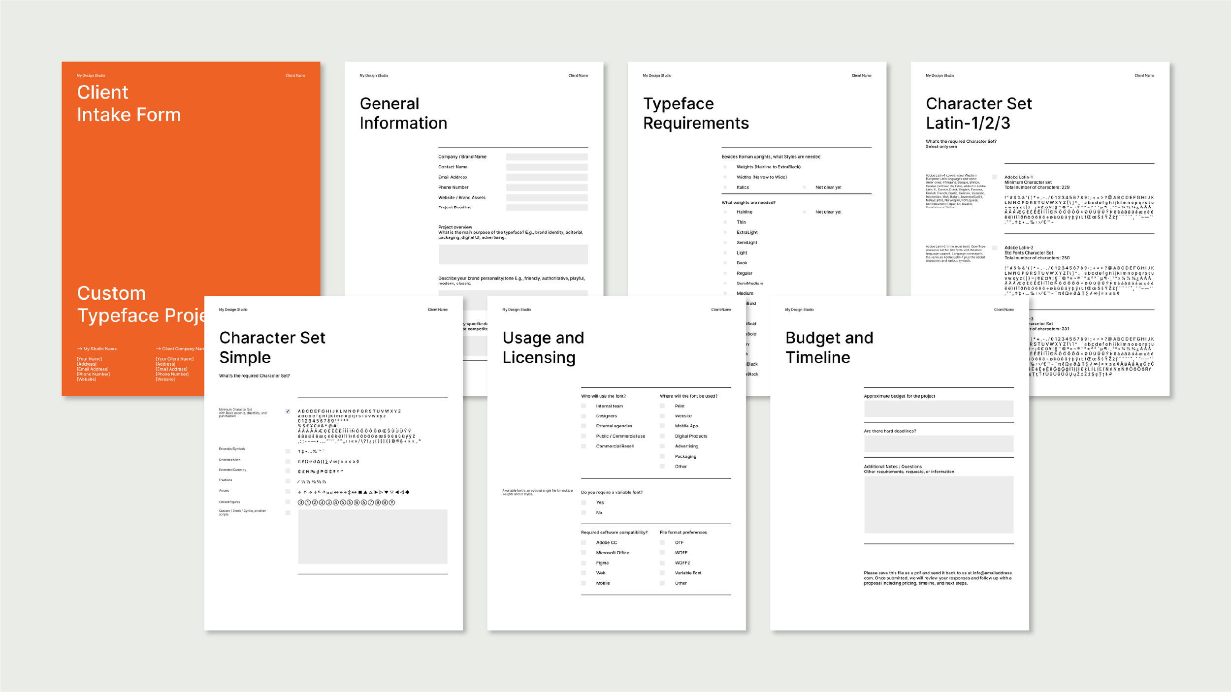 Custom Typeface Templates — Type Design Class