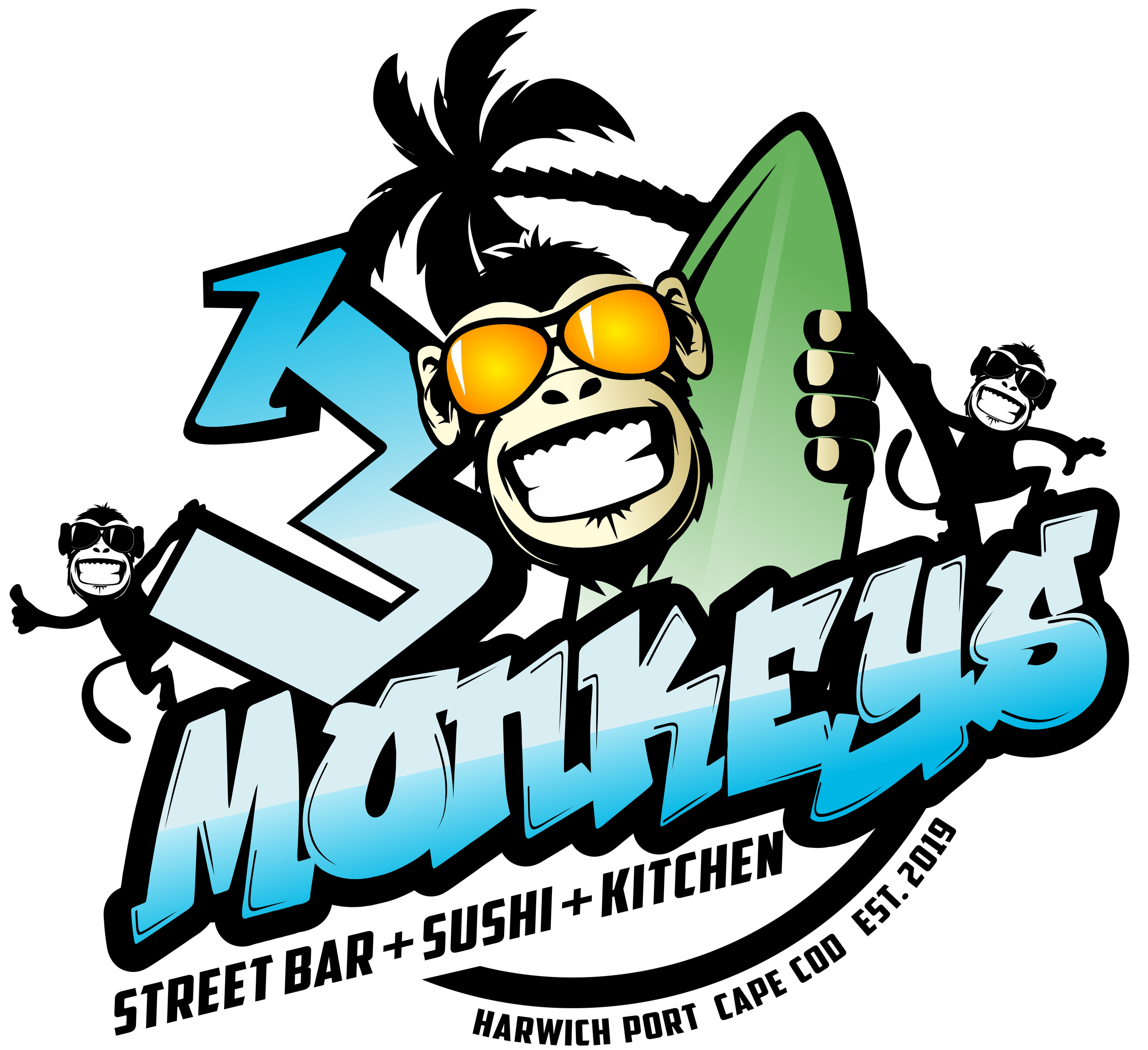 3 Monkeys Street Bar + Kitchen + Sushi | Harwich Port, Cape Cod