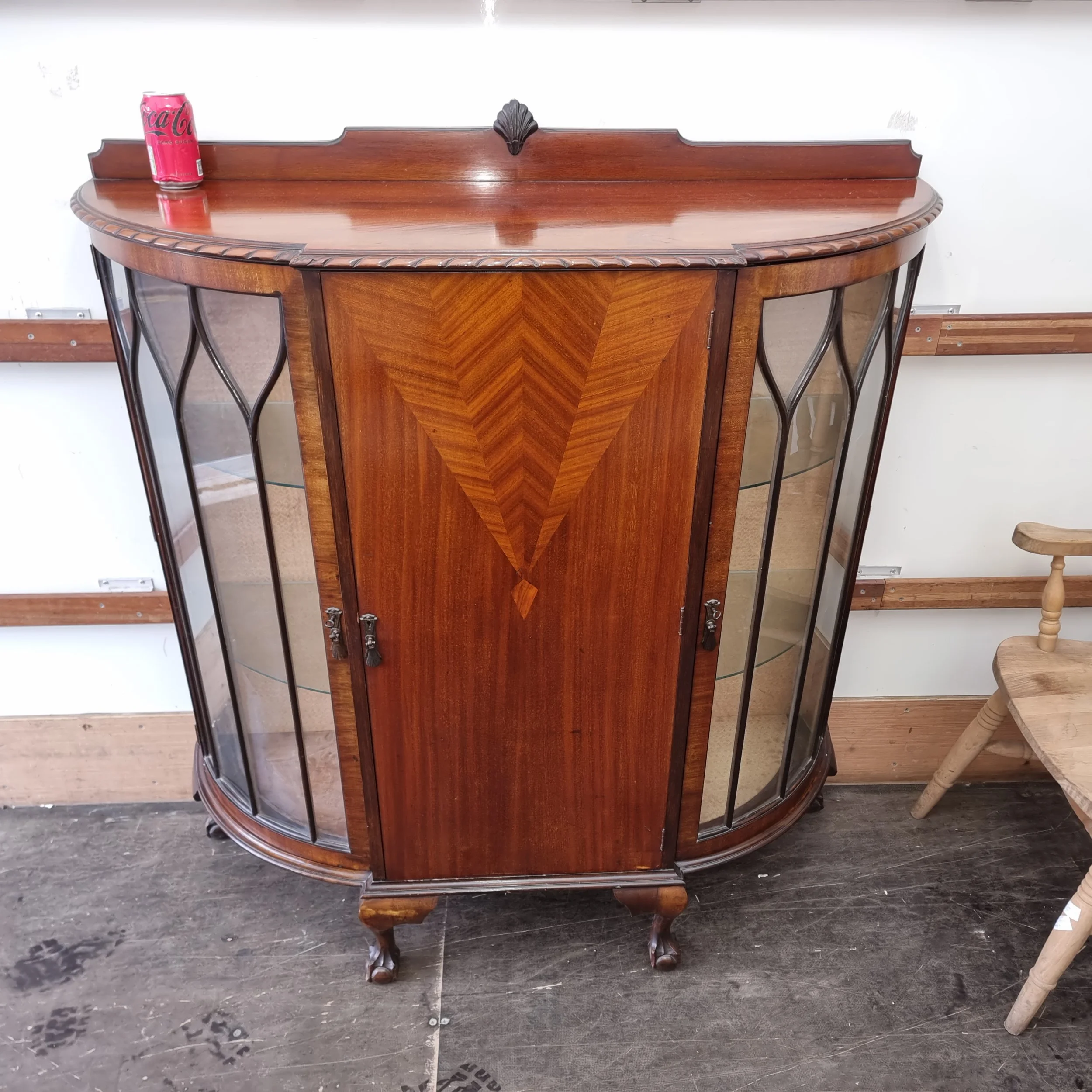 £100 each section - 4 section quadrant display cabinet — RG Scott ...