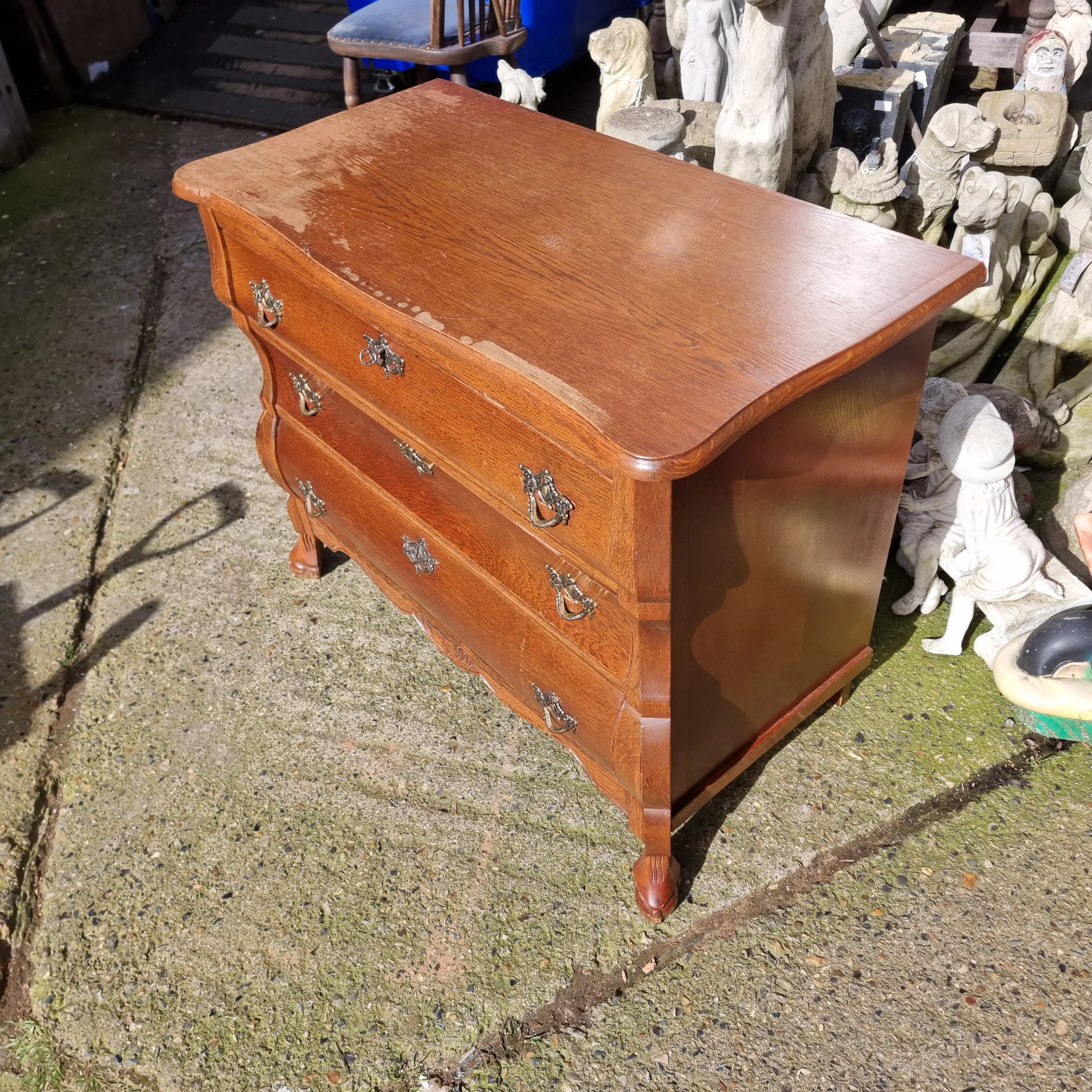 £325 - Antique Chest of Drawers Oak - 95cm wide 56 cm deep 98cm high ...
