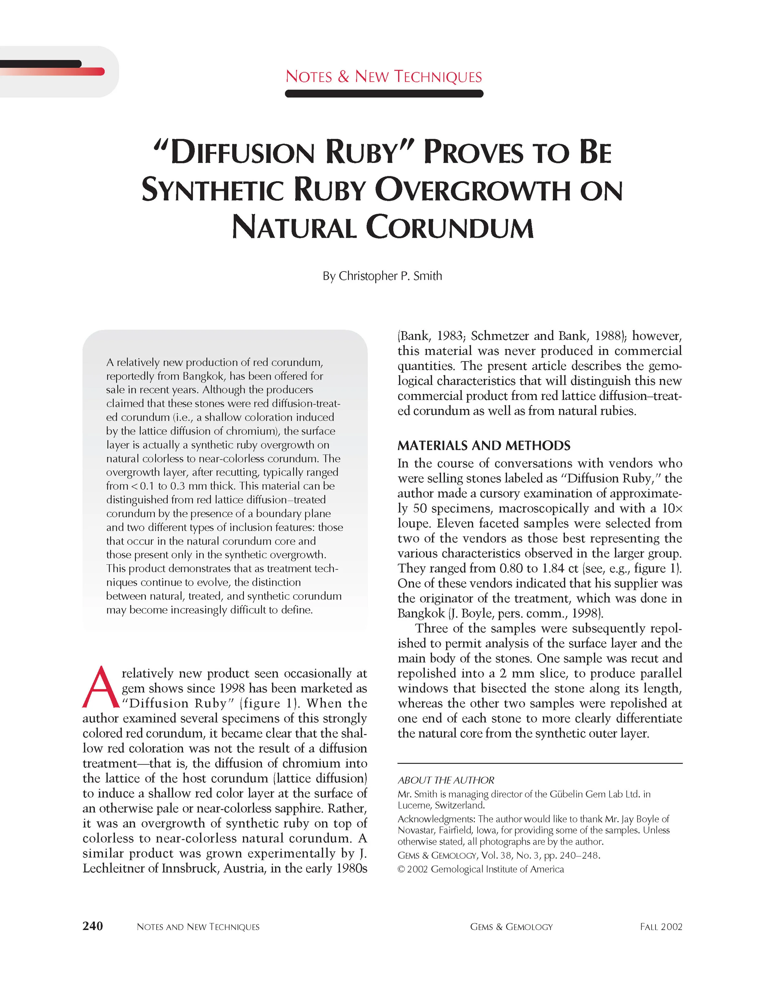 “Diffusion Ruby” Proves to be Synthetic Ruby Overgrowth on Natural Corundum — AGL Research ...