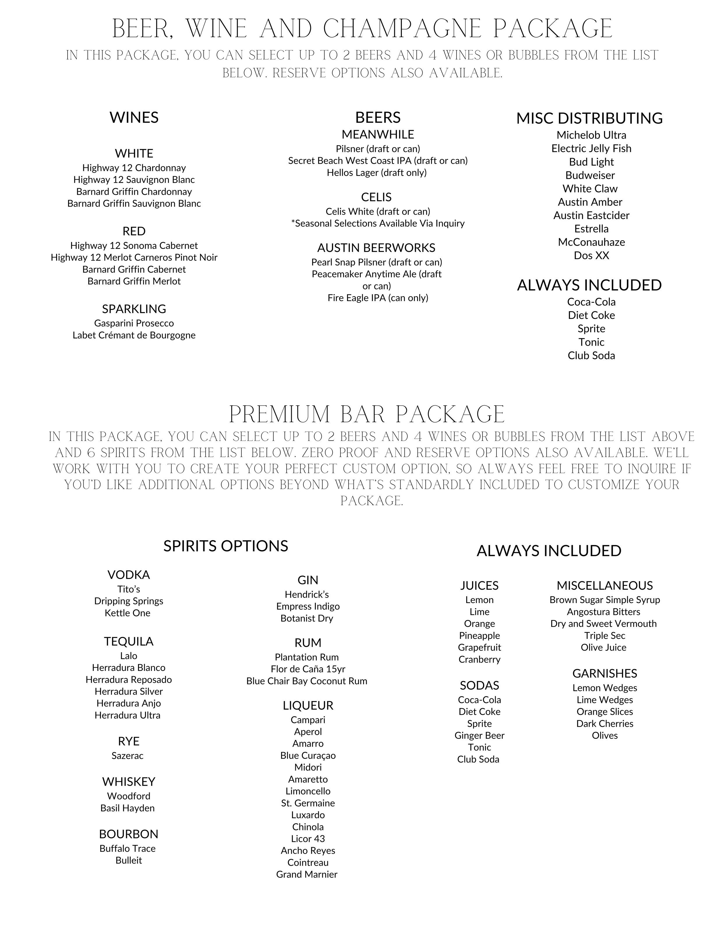 Winter Bar Menu — Barr Mansion