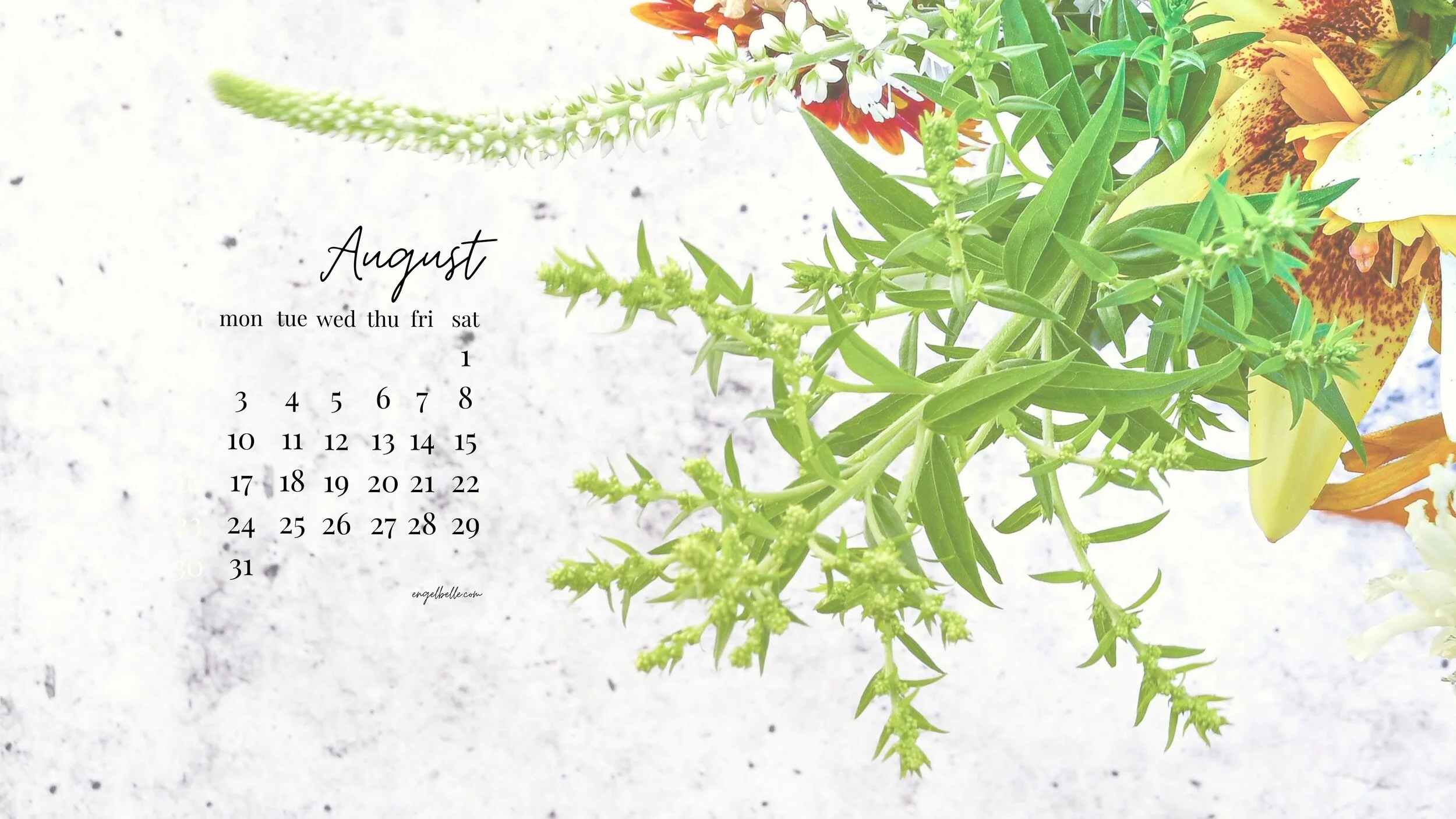 Free Monthly Wallpaper featuring Engelbelle.com digital downloads — EngelBelle