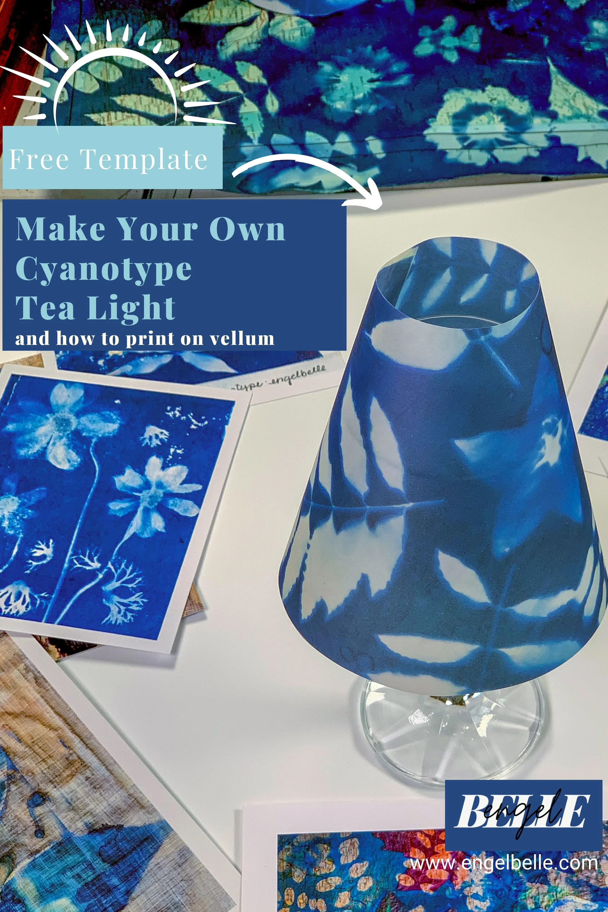 Free Cyanotype Tea Light Template — EngelBelle
