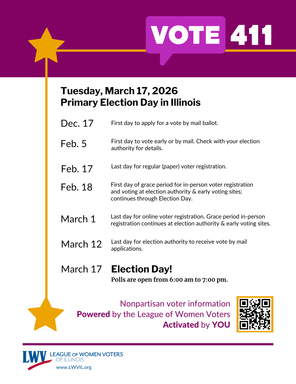 Election Calendar — League of Women Voters of Illinois