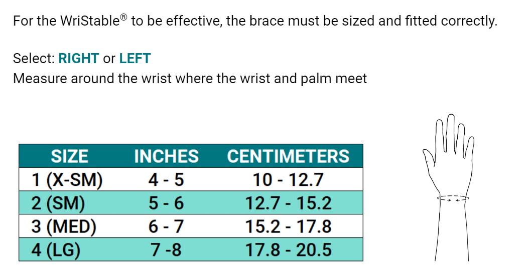 WriStable Wrist Brace specifically for scapholunate instability, dorsal impingement + weight ...