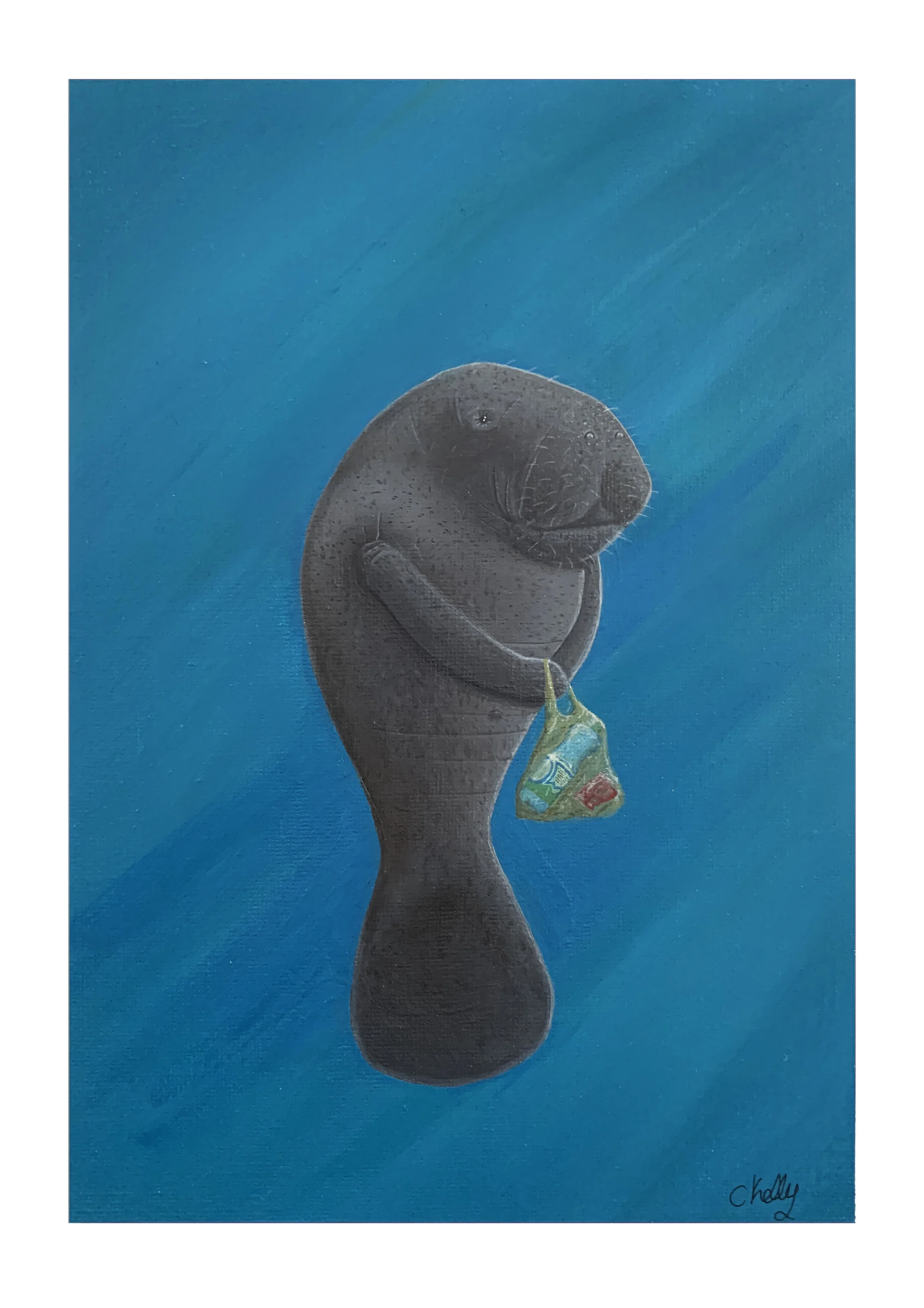 Eco-Conscious Seahorse Print - Highlighting Plastic Pollution's Effects ...