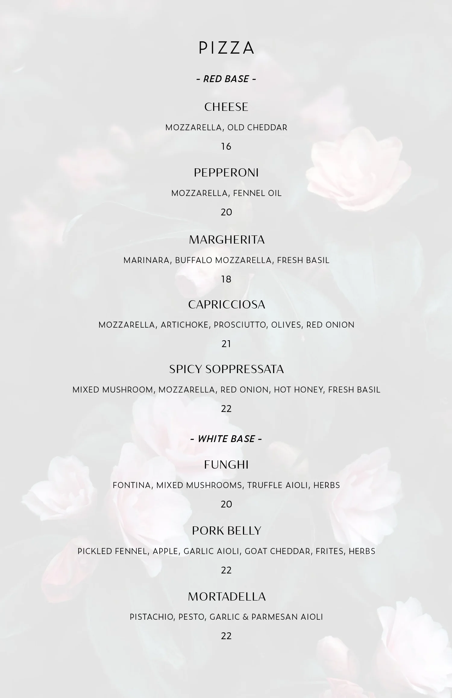 Menu — Rebel Layne