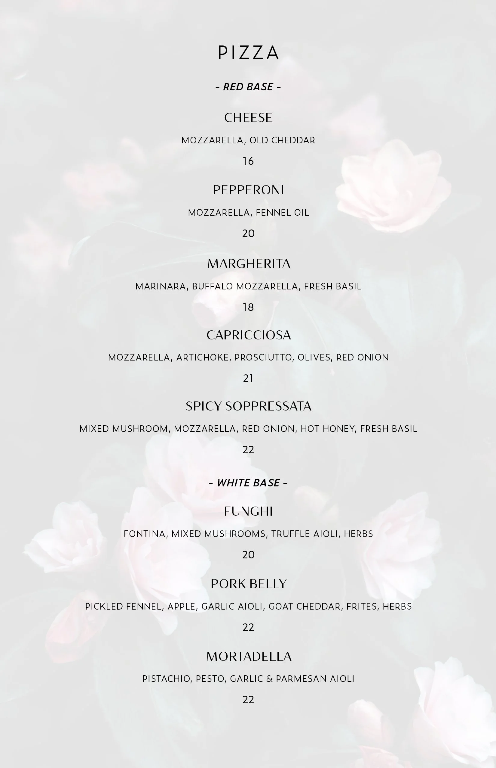 Menu — Rebel Layne