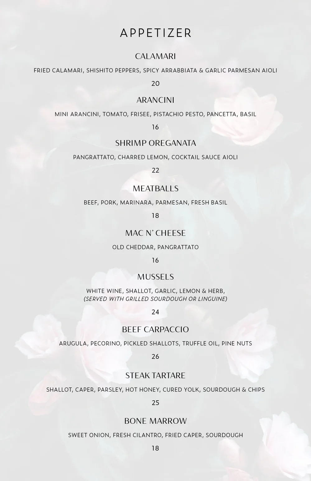 Menu — Rebel Layne
