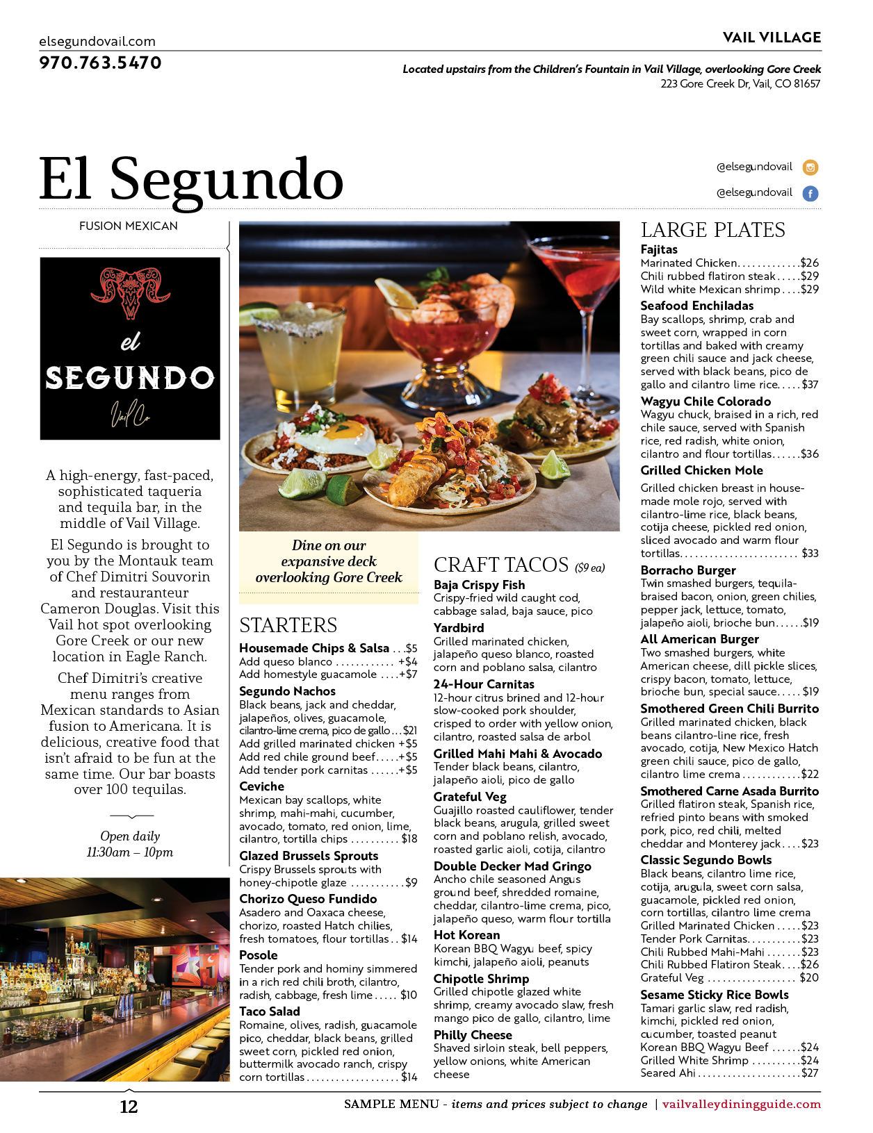 El Segundo — Vail Valley Dining Guide