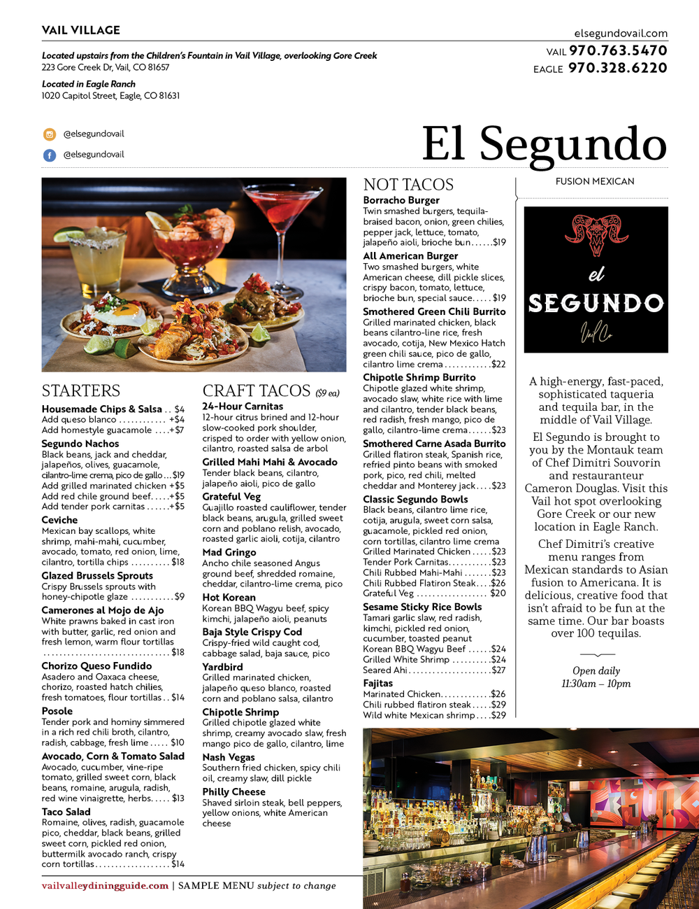 El Segundo — Vail Valley Dining Guide