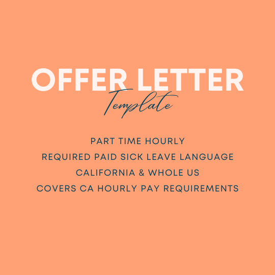 Offer Letter Templates for Start-ups by San Francisco HR Leader ...