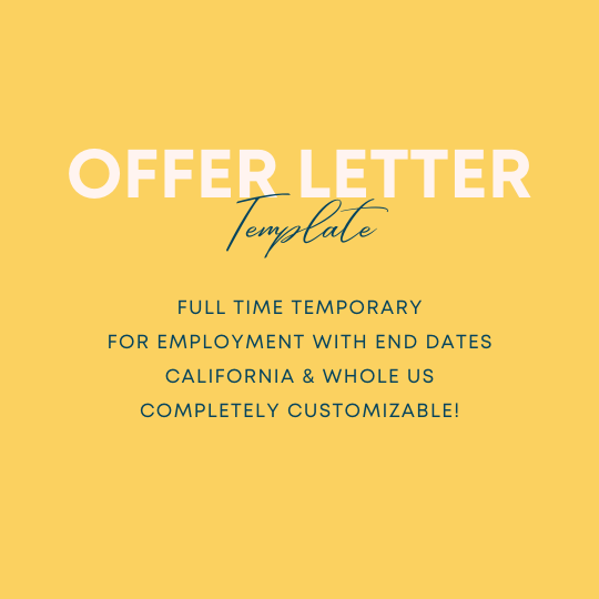 Offer Letter Templates for Start-ups by San Francisco HR Leader ...