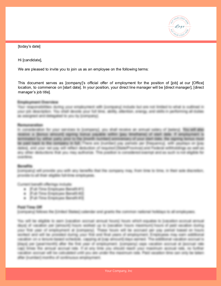 California Offer Letter Template - Infoupdate.org