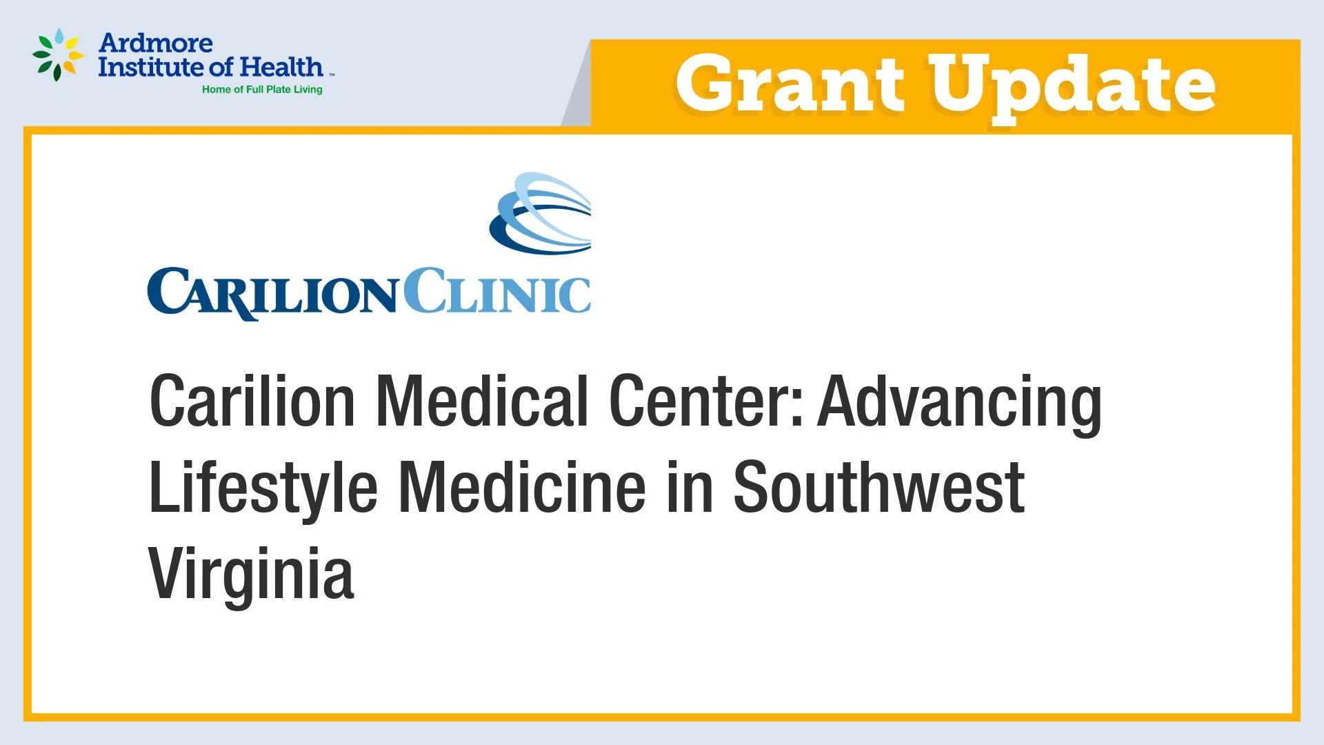 Carilion Medical Center: Advancing Lifestyle Medicine in Southwest ...