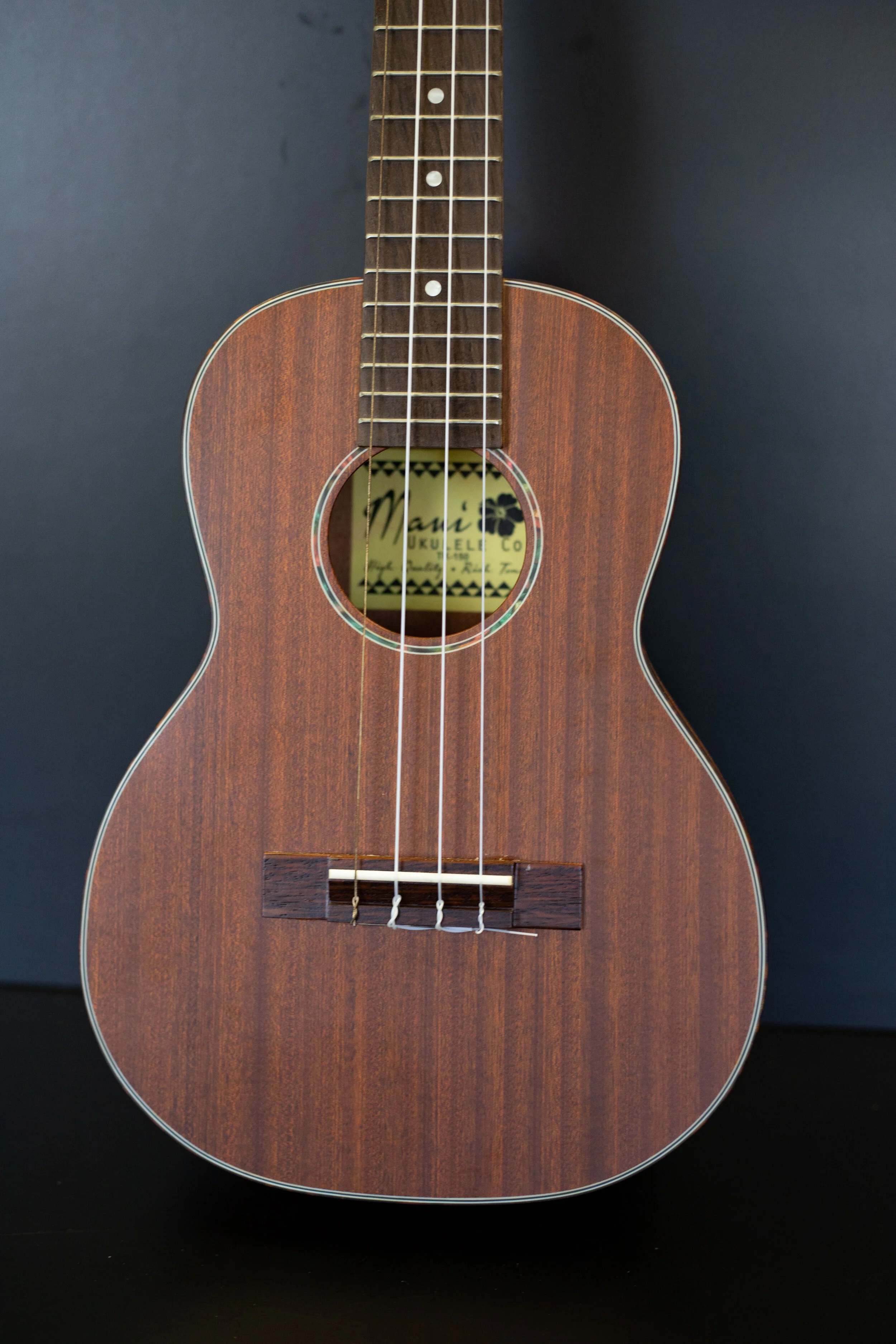 Mahogany Tenor Ukulele with Turtle Details — Mele Ukulele Maui