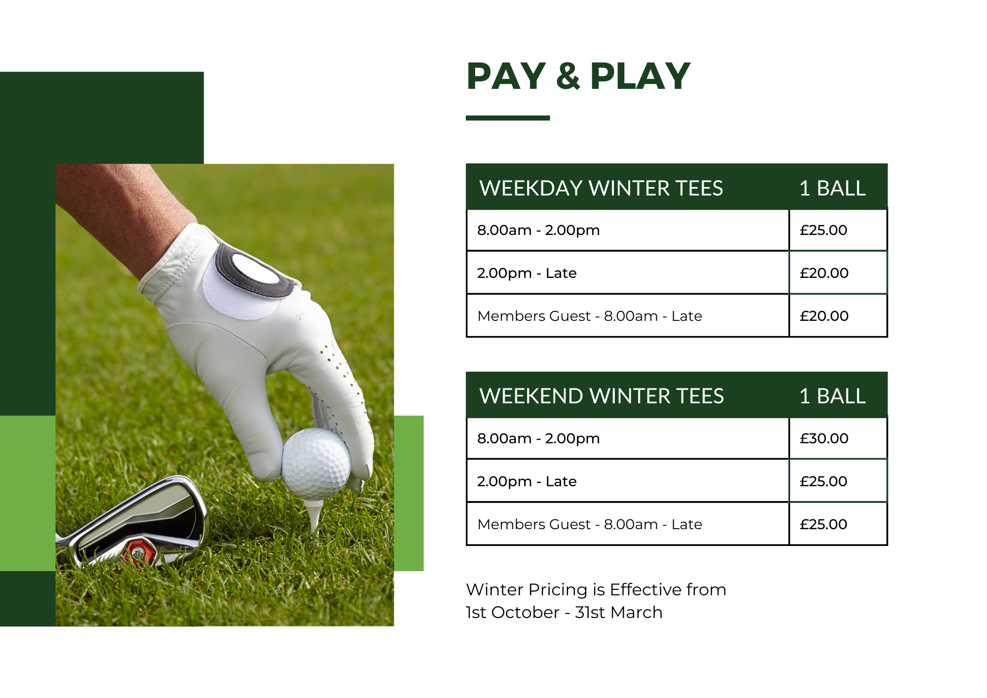 Memberships & Rates — Bawtry Golf