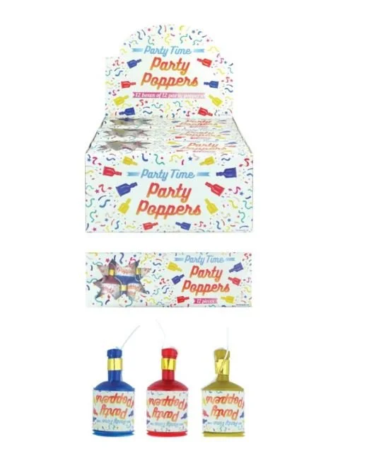 PARTY POPPERS MIXED 3 COLOURS (1x144) — WBK online