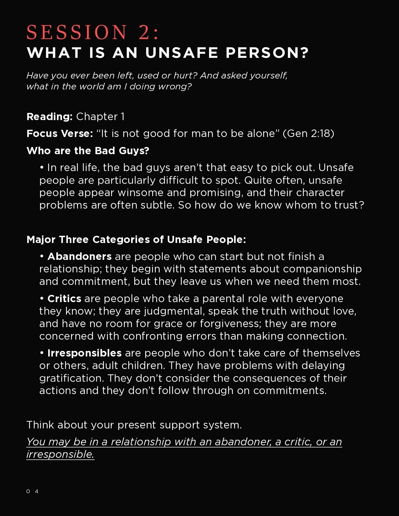Safe-People---Study-Handouts — Shaun V. Saunders