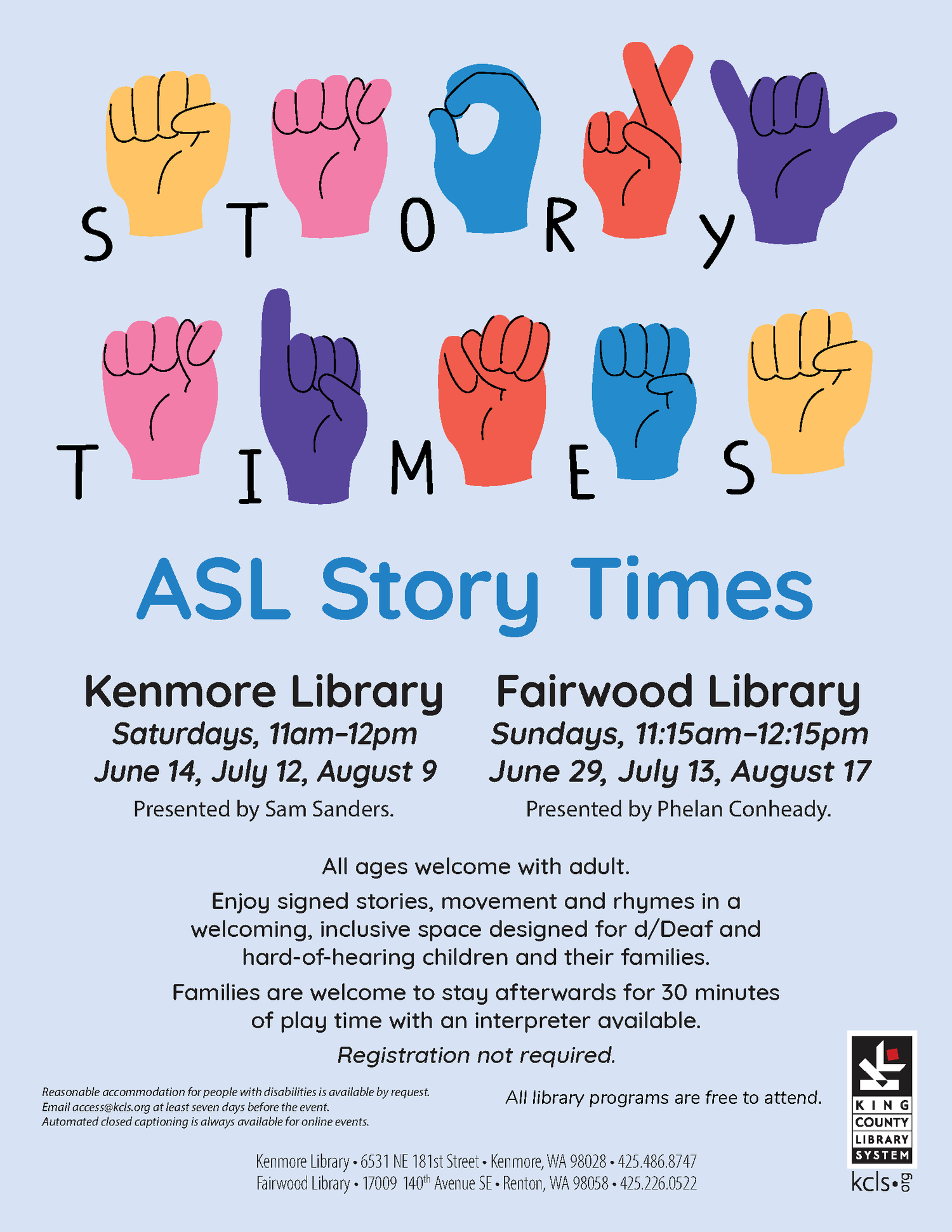 ASL Story Times - Fairwood Library - Deaf Spotlight
