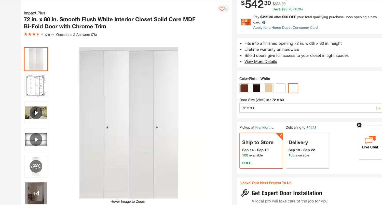Landquist & Son custom and durable closet doors