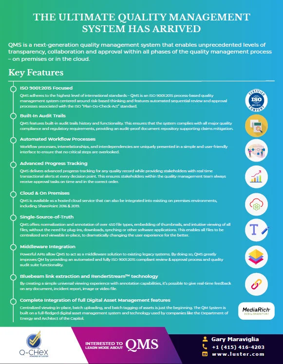 Q-CHeX QMS: Quality Management System — Luster National