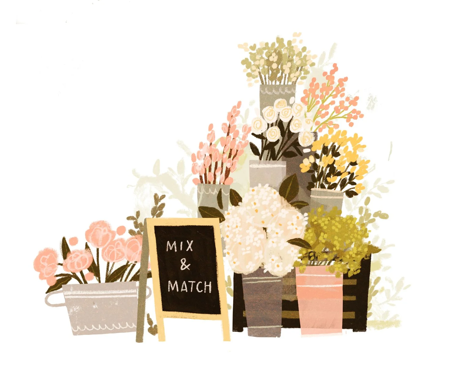 Mix & Match Flowers — Rebecca Santo Illustration
