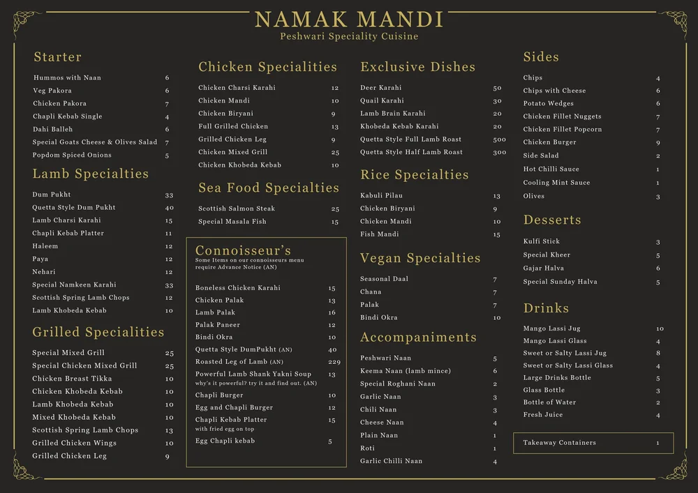 Menu — Namak Mandi