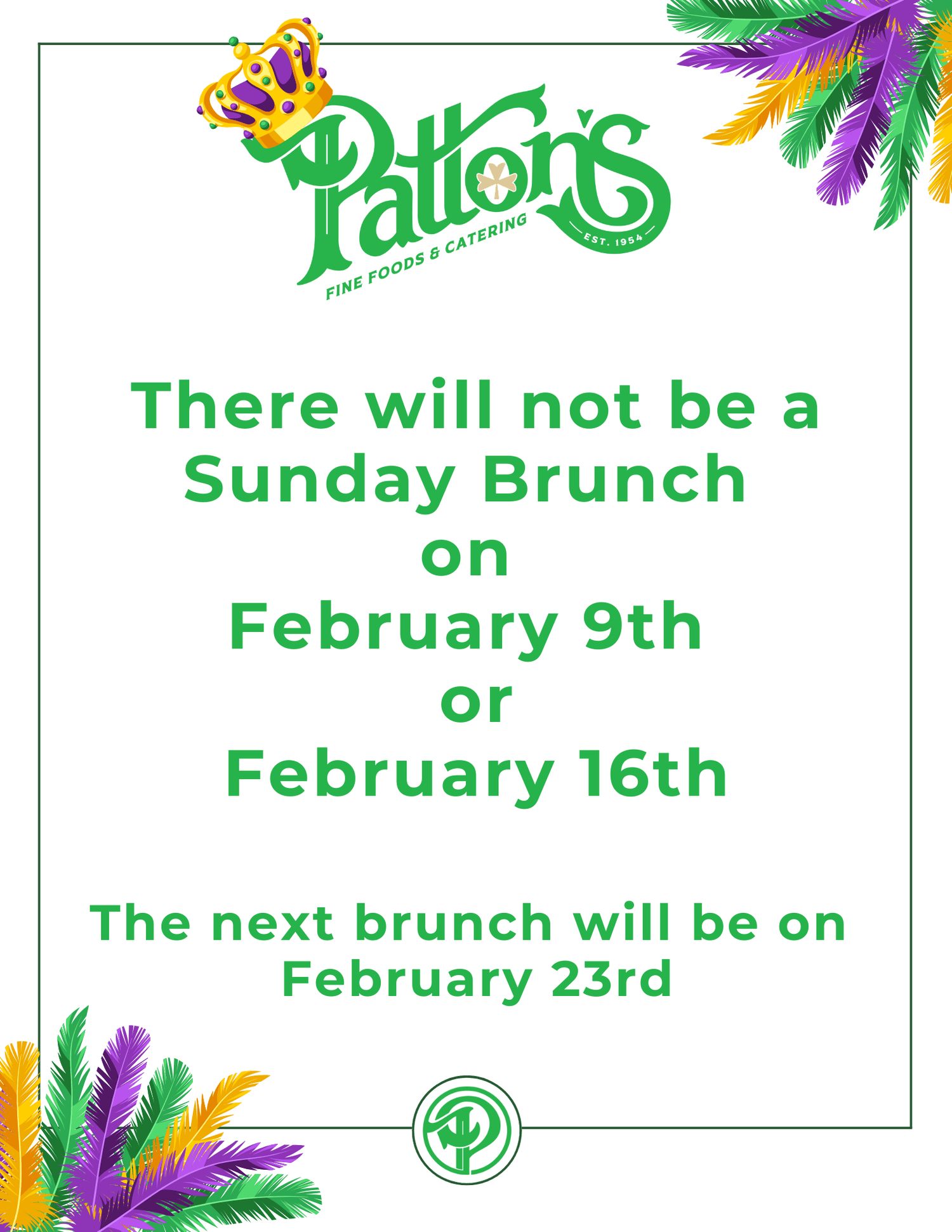 Sunday Brunch — Patton’s Caterers