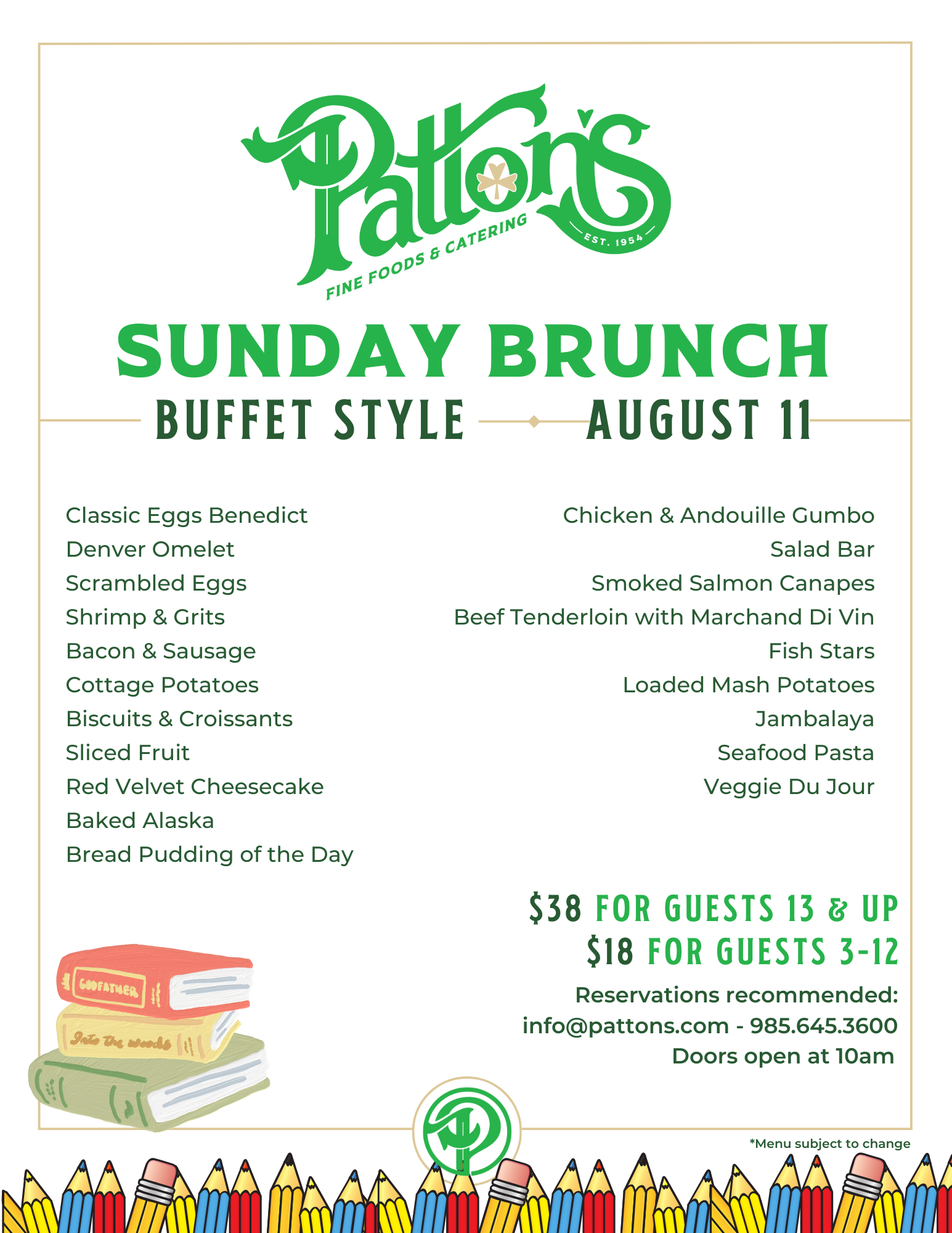Sunday Brunch — Patton’s Caterers