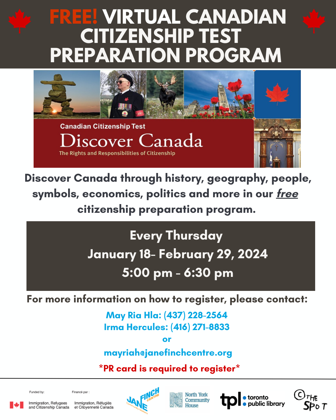 Free Virtual Citizenship Preparation Program — Jane/Finch Centre