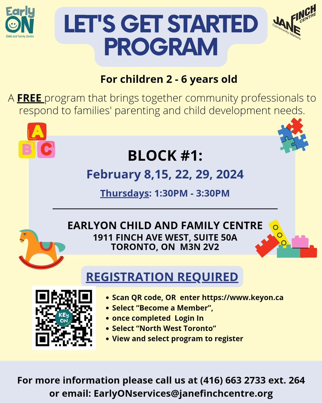 Let’s Get Started Program with EarlyON — Jane/Finch Centre