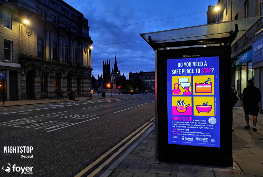 Nightstop on display on Aberdeen bus shelters after collaboration with ...