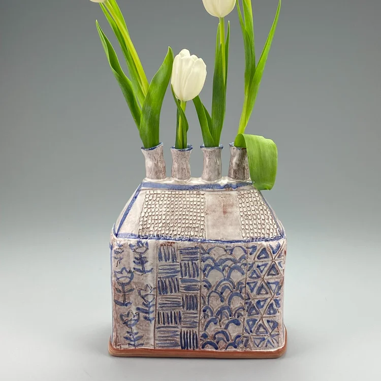 Blue and White Delft Tulip Vase — Gratitude Ceramics