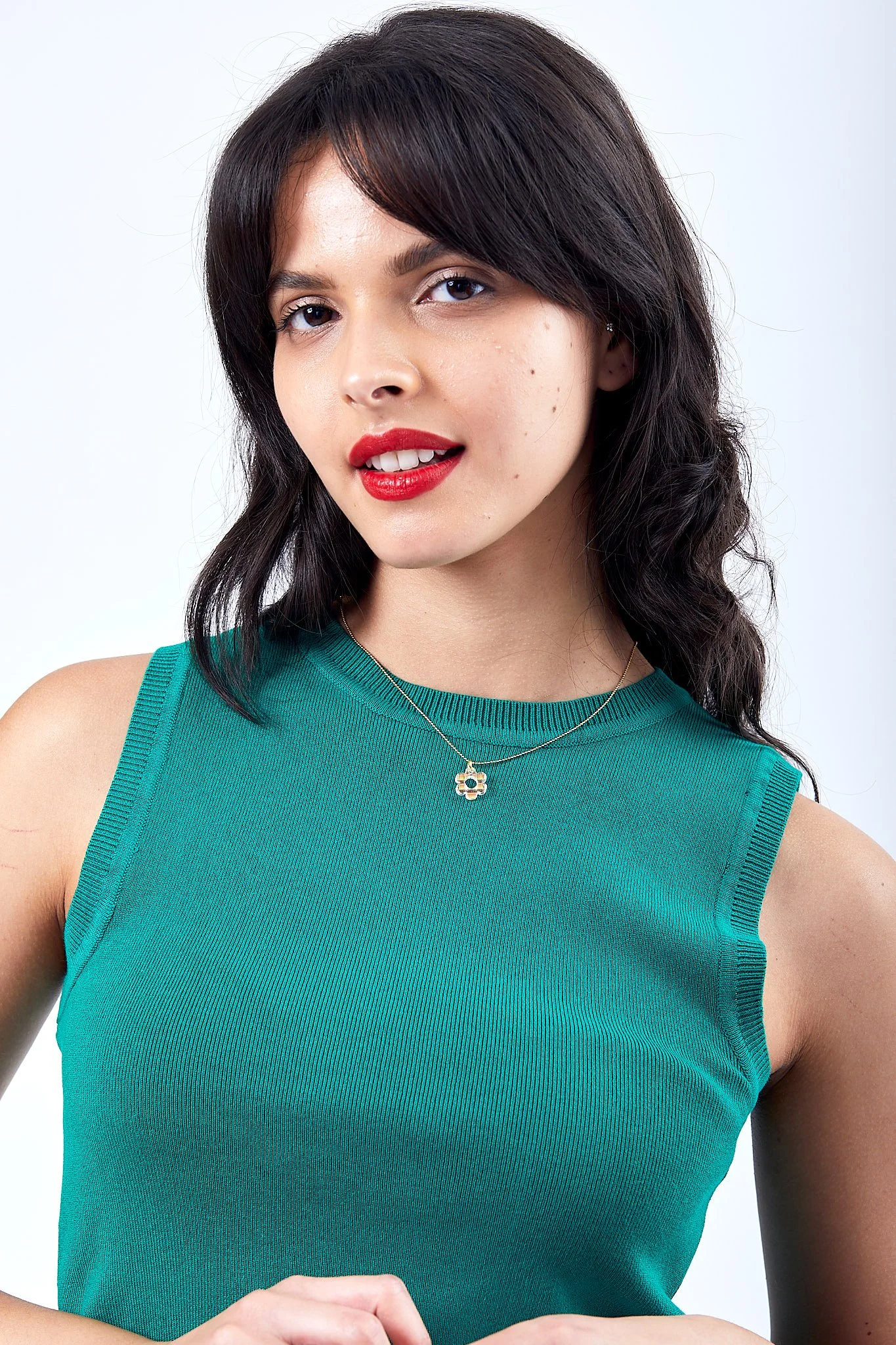 Multishape Plus Necklace in Dirty Pink & Sage — Shock of Grey