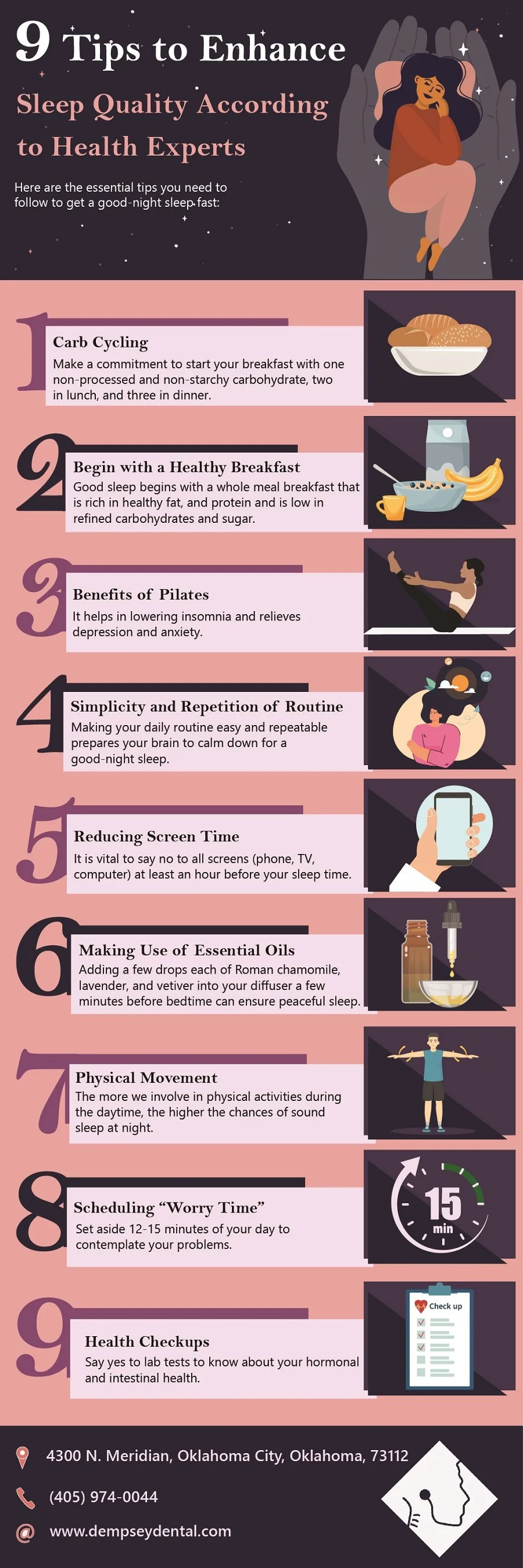 9 Tips To Enhance Sleep Quality According To Health Experts (Infographic)
