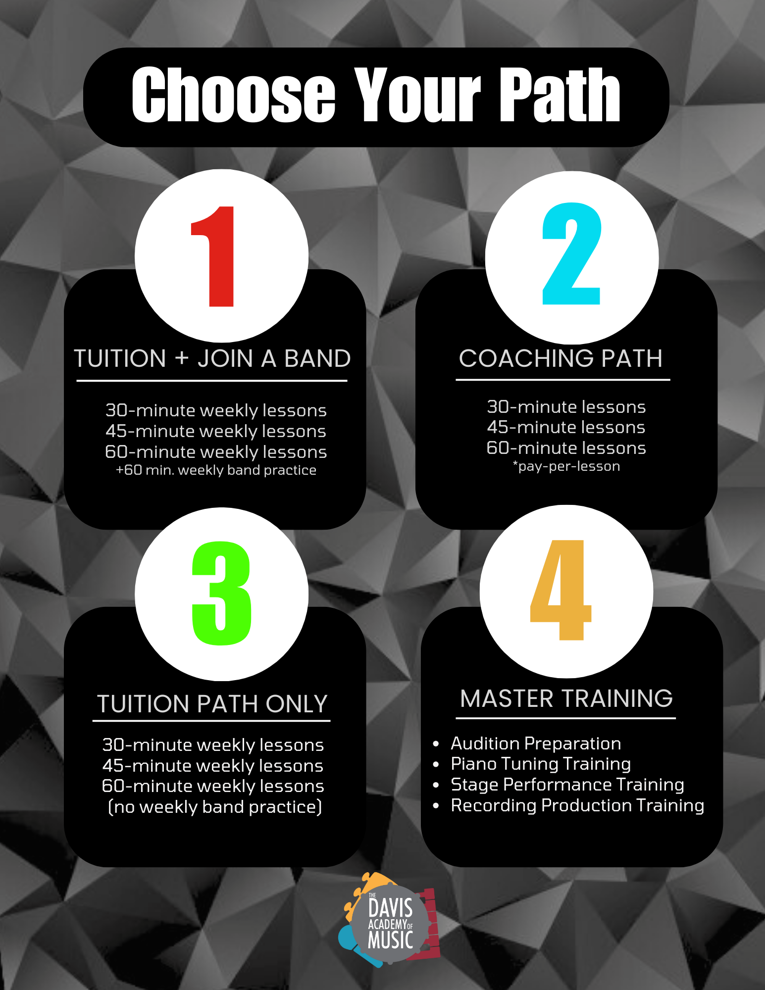 Classes and Music Lessons (private and group) — The Davis Academy of Music