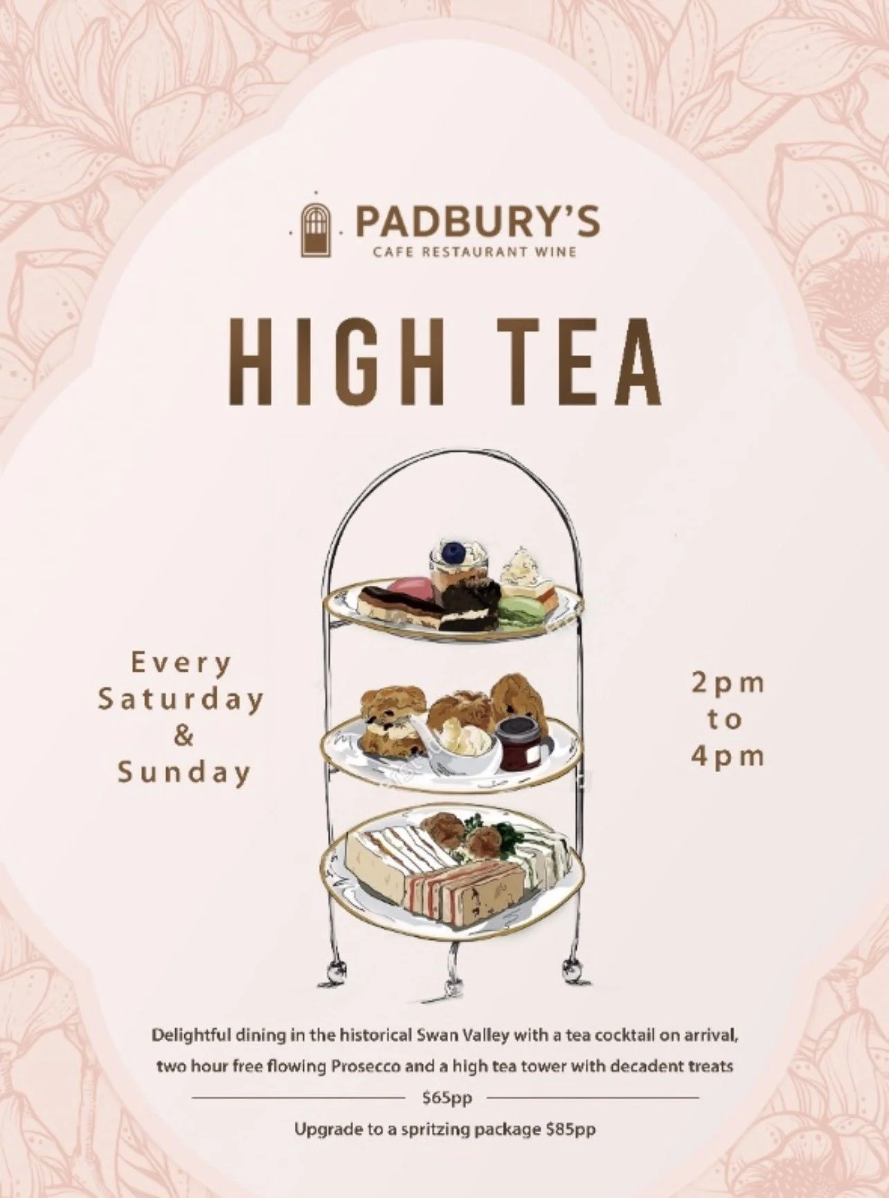 High Tea — Padbury's Cafe Restaurant - Guildford, Perth Western Australia