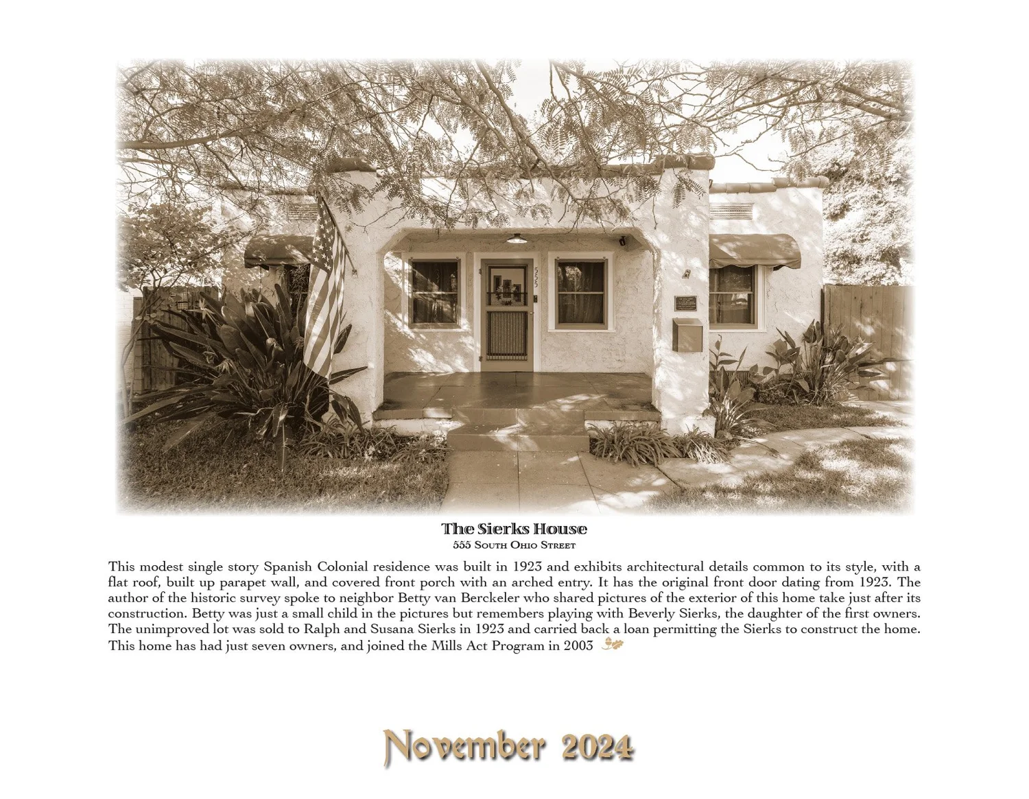 Historic District Calendars — Anaheim Colony
