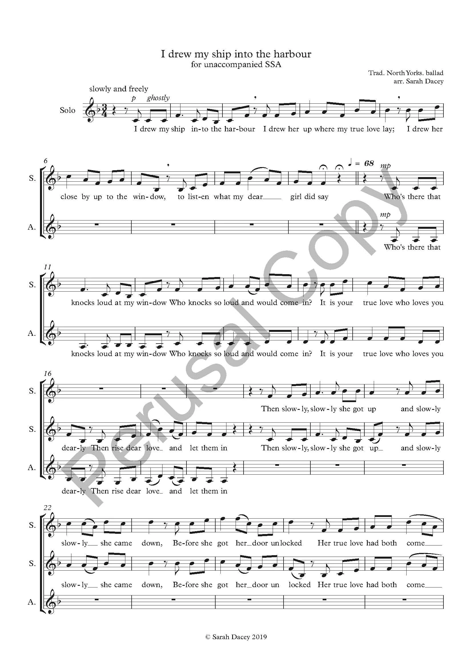 I drew my ship (for unaccompanied SSA) — Singer Composer