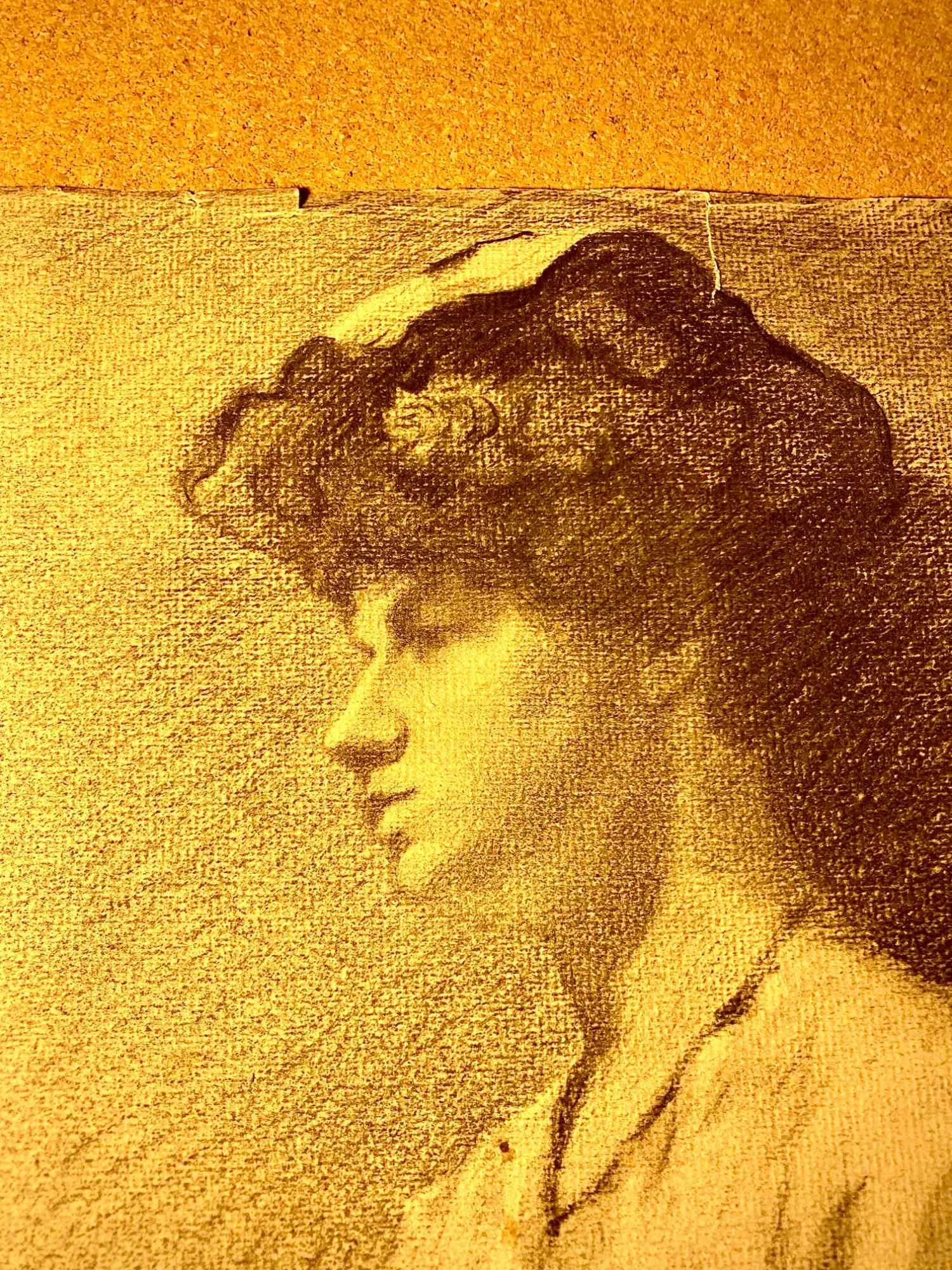 Signed Carl Nordstrom Drawing of Standing Woman — Matt Jackson Antiques